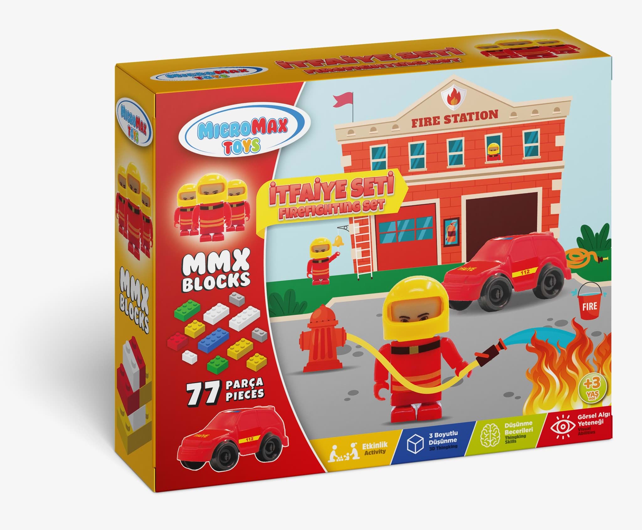 Micromax Toys | BLOK 77 PARÇA İTFAİYE SETİ
